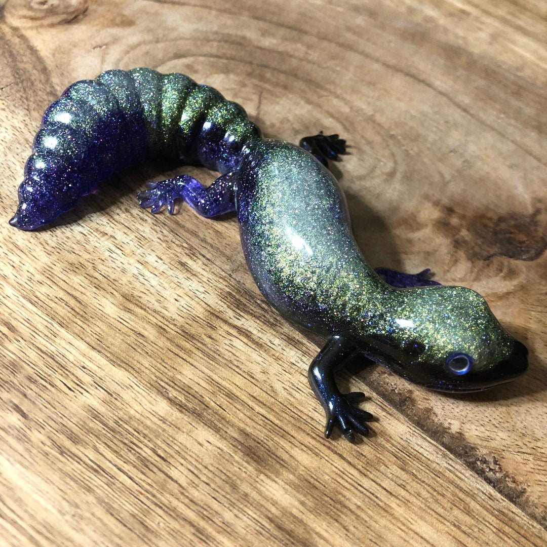 Purple Gold Galaxy Resin Lizard / Lizard Wall Art / Resin Lizard Home ...