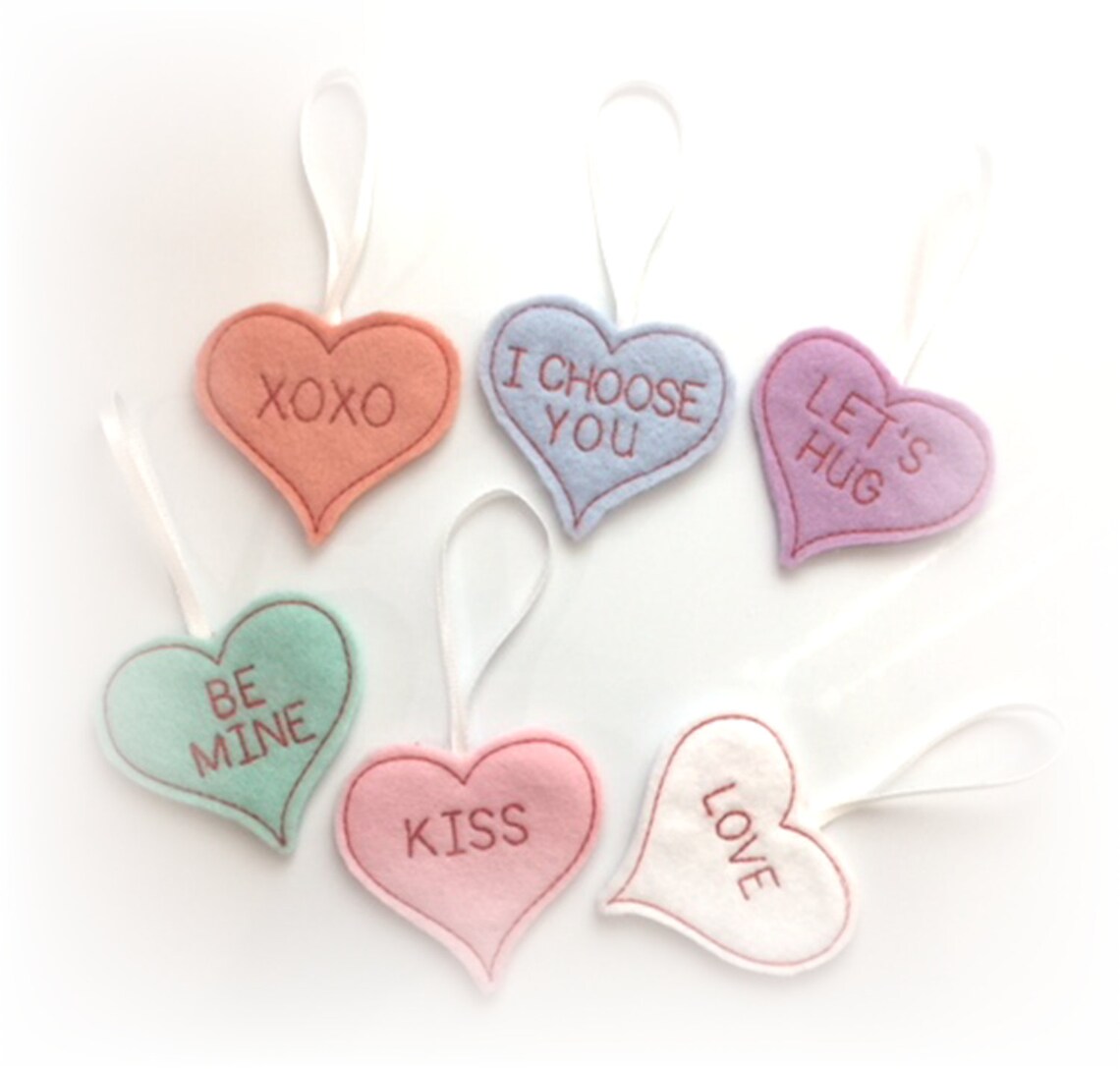 Valentines Day Mini Heart Ornaments in Sets of 6 or Singles. - Etsy