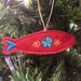 Swedish Fish Christmas Ornament Embroidered on Red Felt With - Etsy