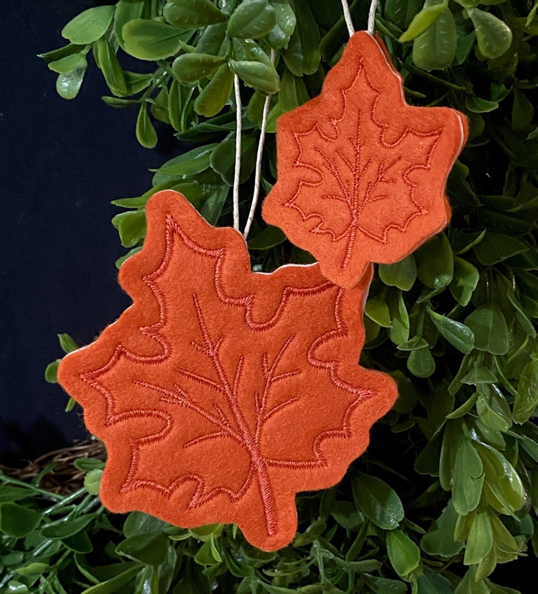 Maple Leaf Ornament in Mini and Full Size Embroidered on Felt ...