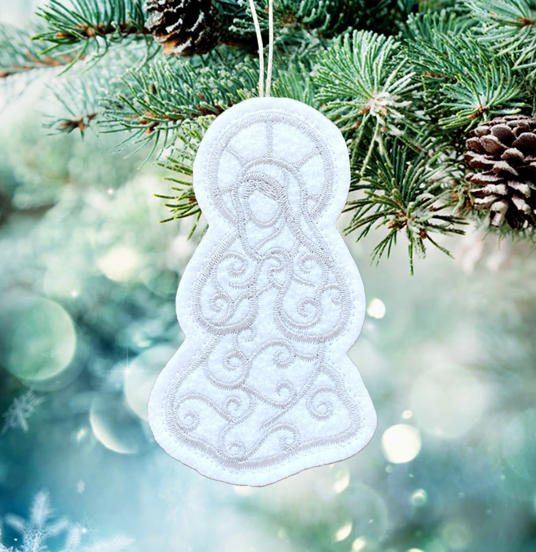 Blessed Mother Virgin Mary Ornament Embroidered on White Felt - Etsy