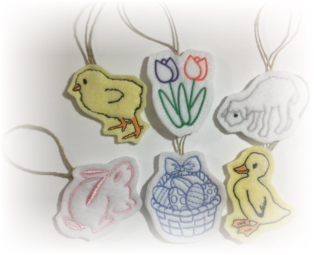 Mini Easter Ornaments in Set of 6 or Individually. Set Includes Bunny ...