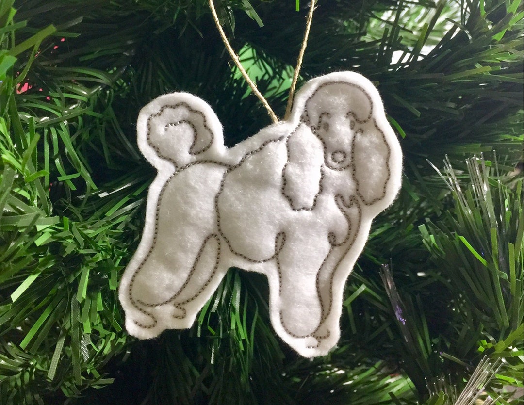 White Poodle Ornament. Felt Poodle. Felt Christmas Ornament ...