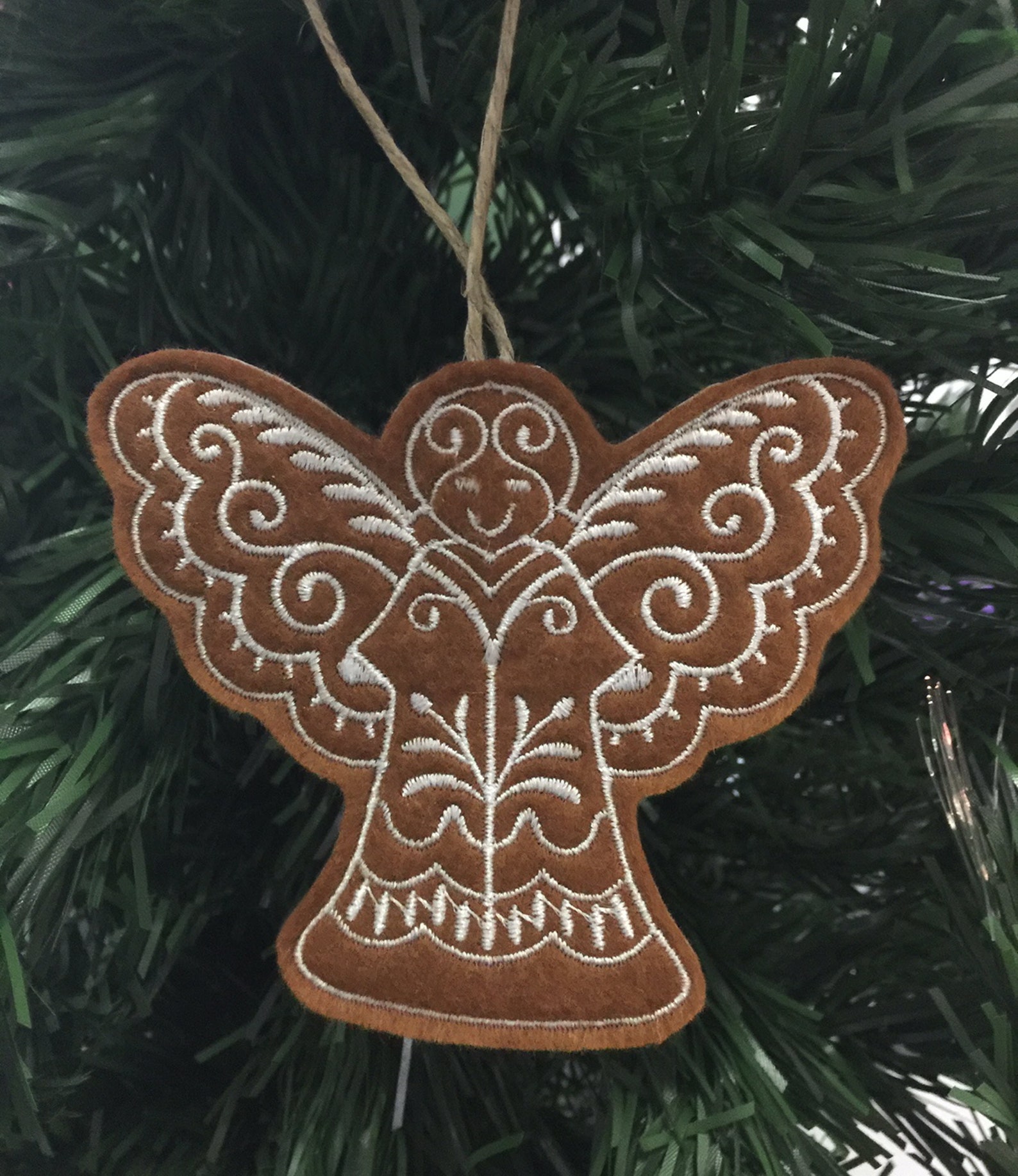 Dark Gingerbread Angel Christmas Cookie Ornament. Felt Angel - Etsy