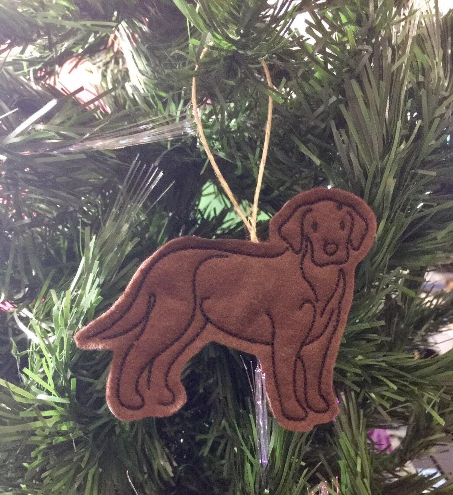 Chocolate Lab Ornament. Felt Chocolate Lab Dog. Dark Brown Lab Lover ...
