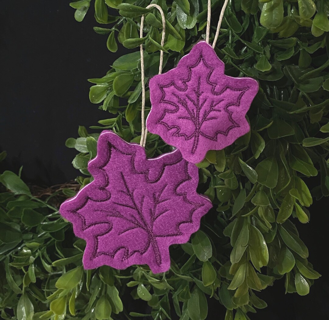 Maple Leaf Ornament in Mini and Full Size Embroidered on Felt ...