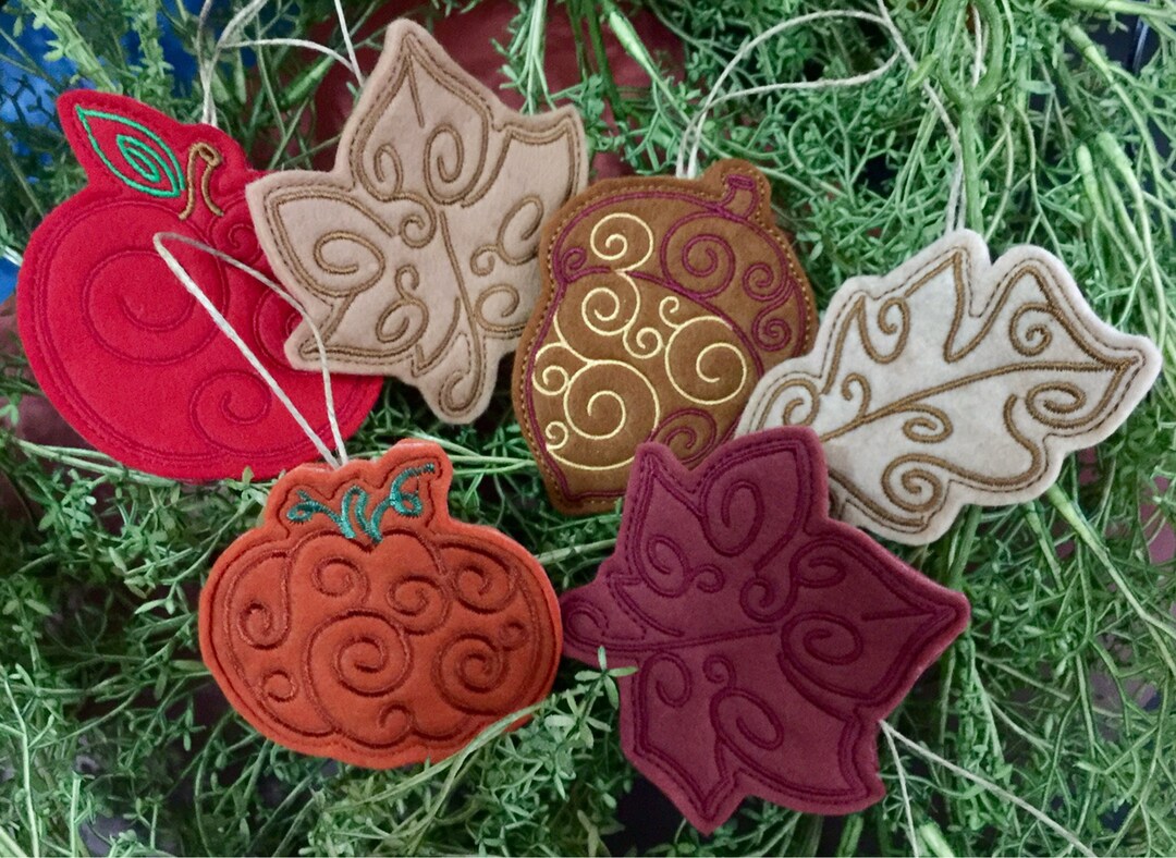 Set of 6 Fall or Thanksgiving Ornaments. Looks Great on a Long Vine ...