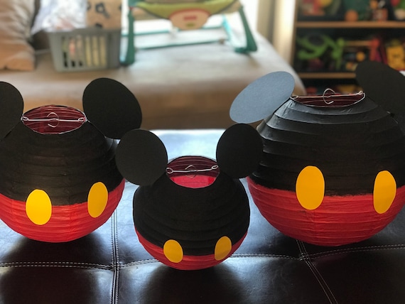 Mickey Mouse Inspired Paper Lanterns Mickey Birthday Mickey - Etsy
