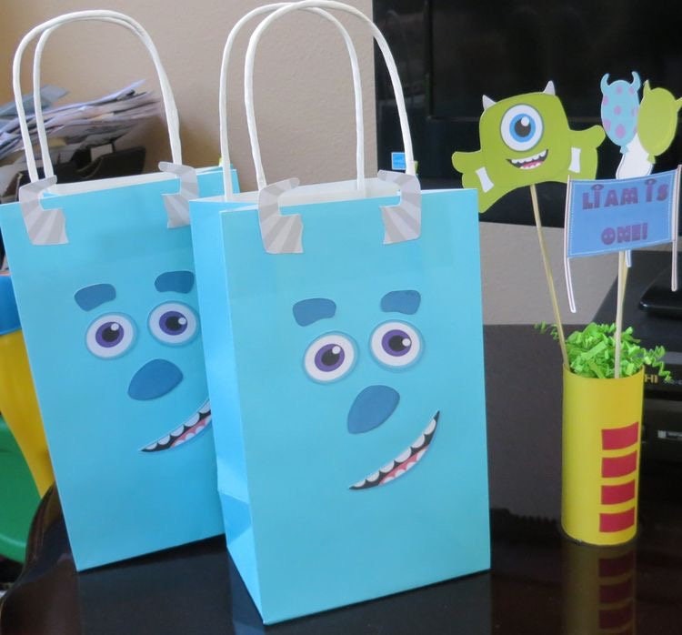 Monsters Inc Favor Bagsmonsters Inc Birthday Monsters Inc | Etsy