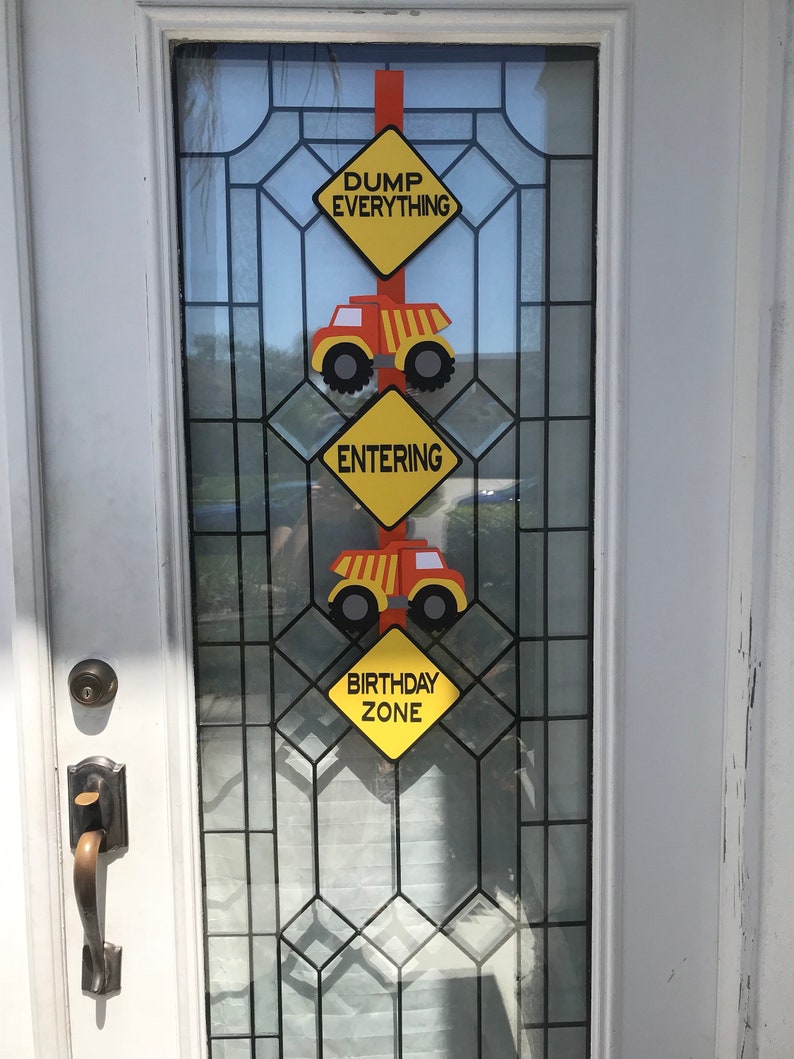 Construction / Dump Truck Door Sign Construction Zone Welcome | Etsy