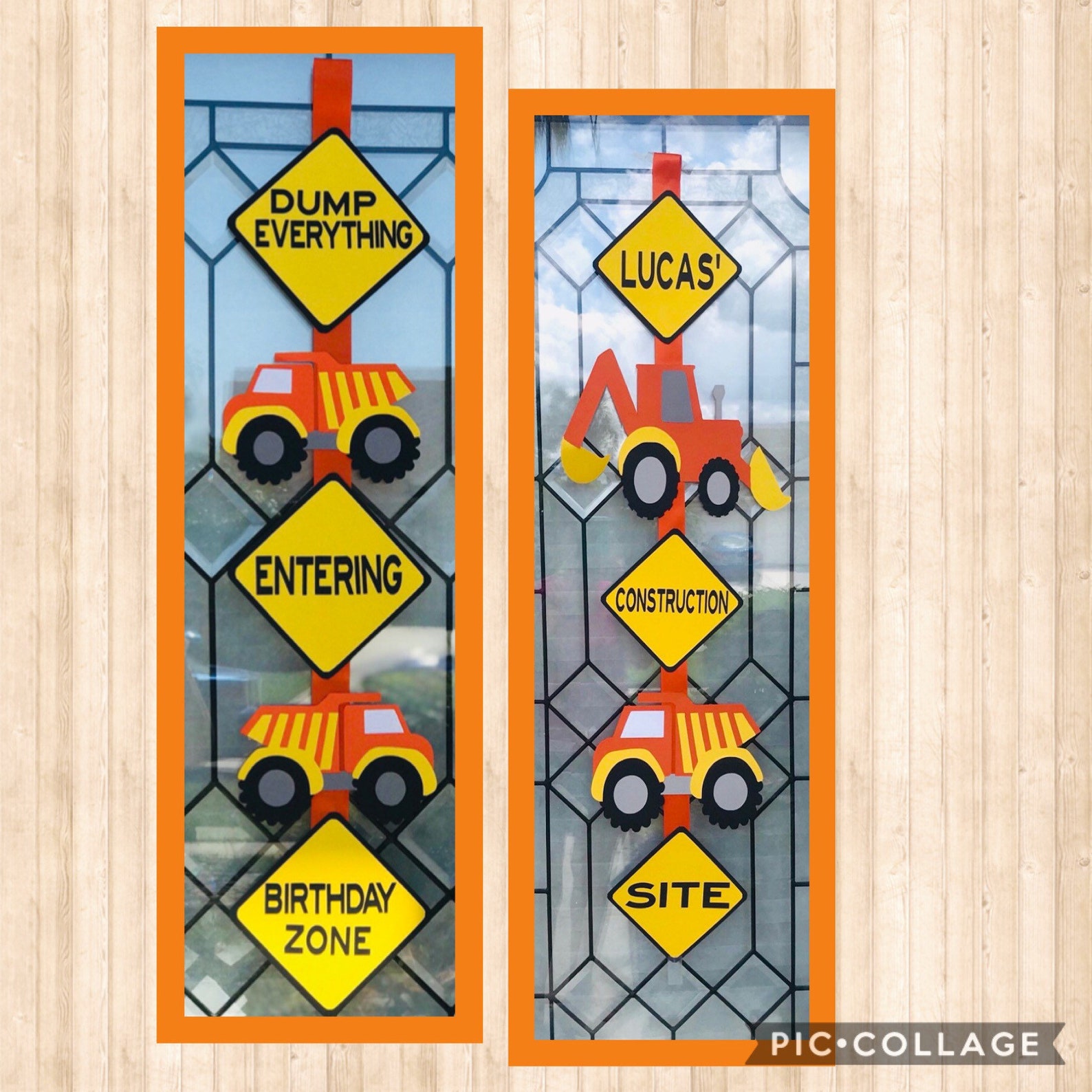 Construction / Dump Truck Door Sign, Construction Zone Welcome Sign ...