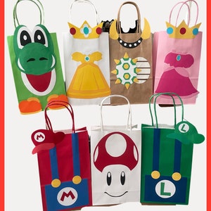 Mario Brothers Treat Bag Mario Brother Favor Bags Mario Goodie Bags ...