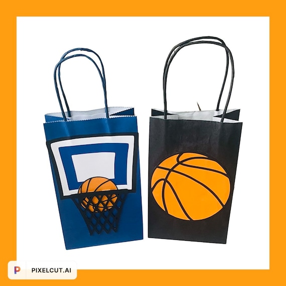 Basketball Treat Bags Basketball Themed Paper Gift Bags Handles Temu