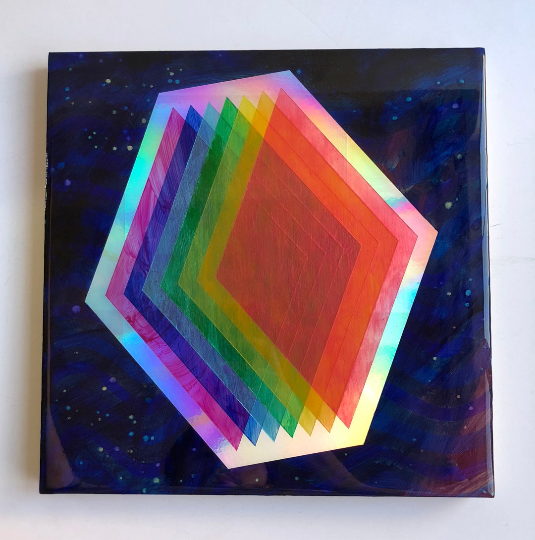 Prismatic Dimensions - Acrylic, Holograph, Iridescent Pigment, and ...