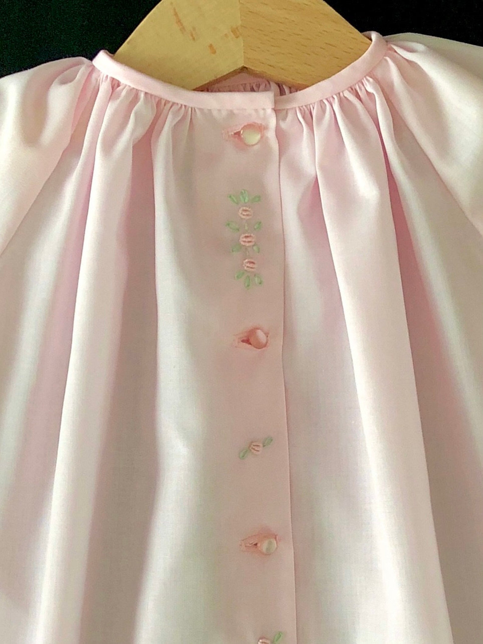 Pale Pink Vintage-style Baby Day Dress With Hand Embroidery, Newborn ...