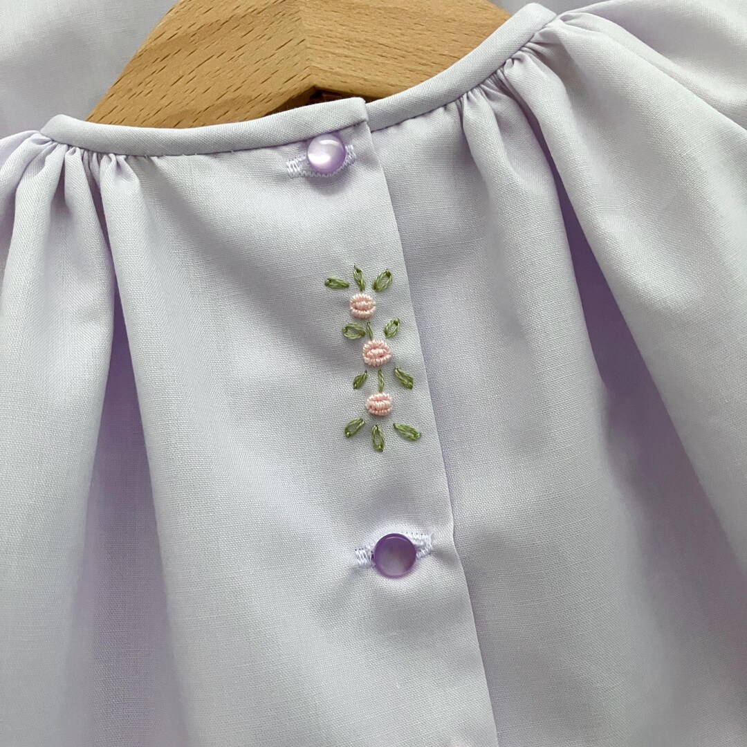 Vintage Style Baby Day Gown: Lavender Hand Embroidered Newborn Dress in ...