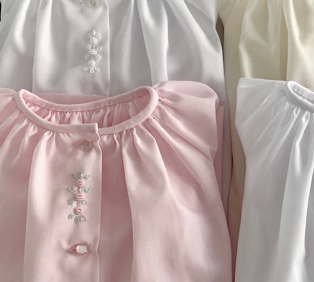 Pale Pink Vintage-style Baby Day Dress With Hand Embroidery, Newborn ...