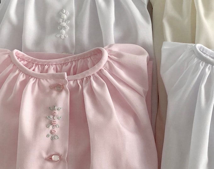Pale Pink Vintage-style Baby Day Dress With Hand Embroidery - Etsy