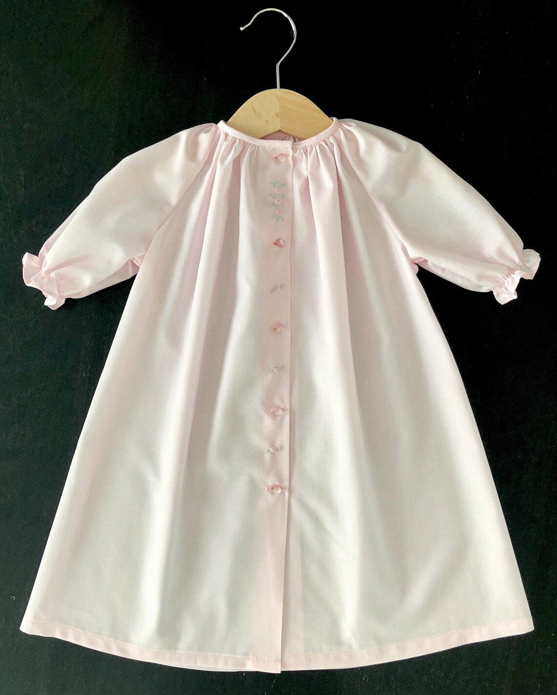 Pale Pink Vintage-style Baby Day Dress With Hand Embroidery, Newborn ...