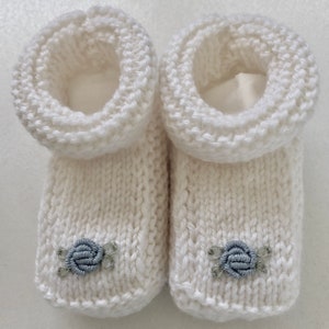 Newborn Baby Booties, Hand-knitted in Australian Merino Wool (easy Care ...