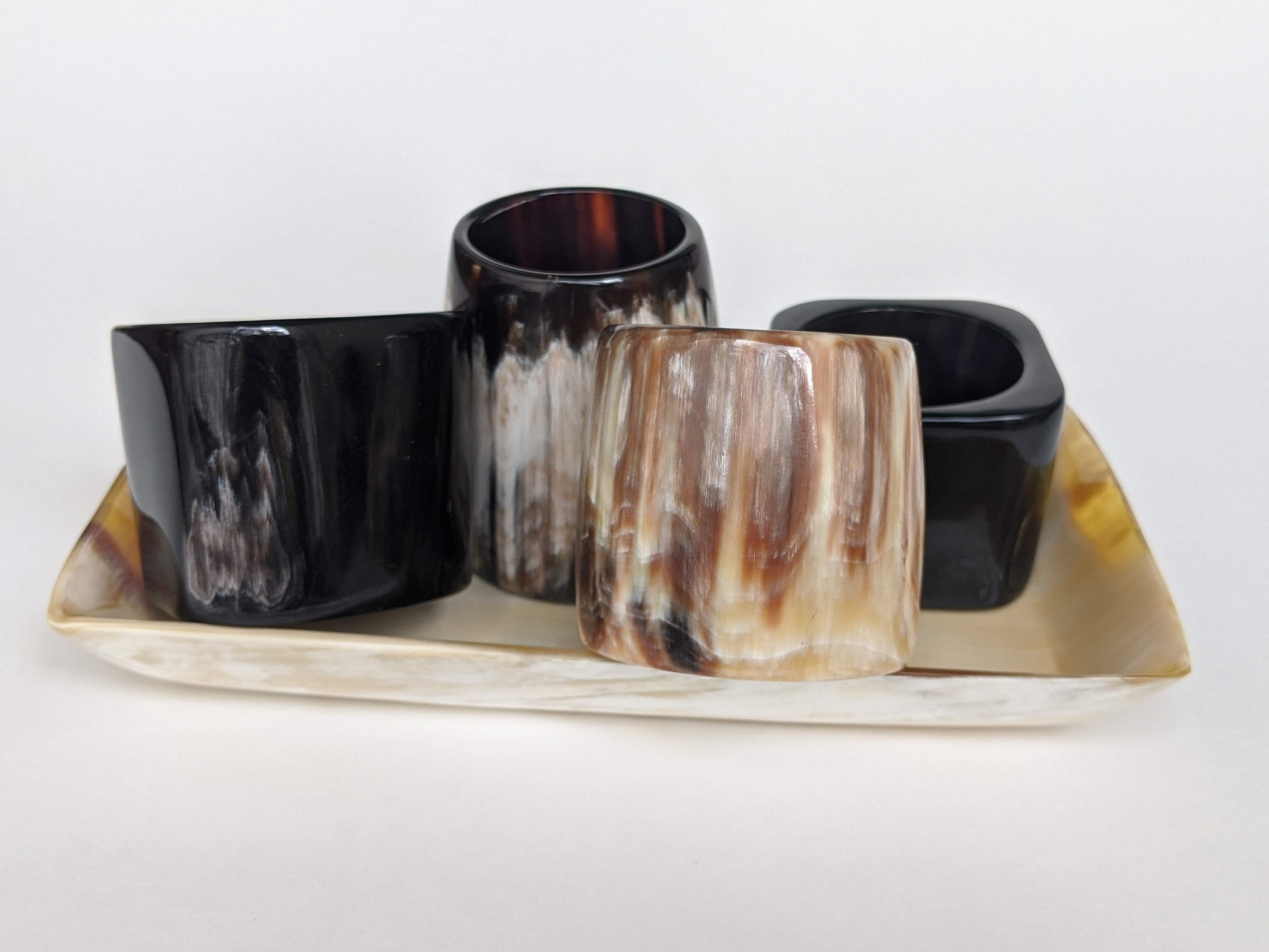 Ankole Cow Horn Napkin Rings Set of 4 - Etsy
