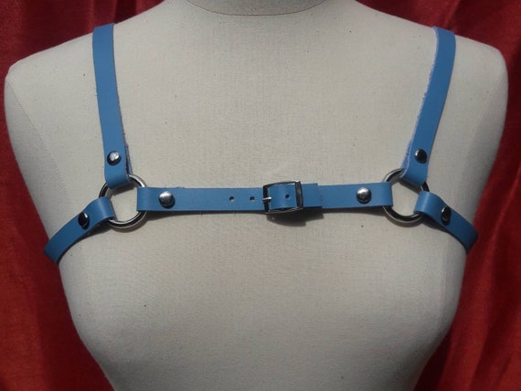 CUSTOM Leather fashion harness colorful bold kink bdsm | Etsy