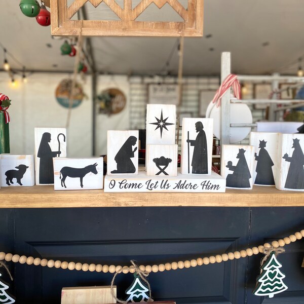 Nativity Wood Blocks - Etsy