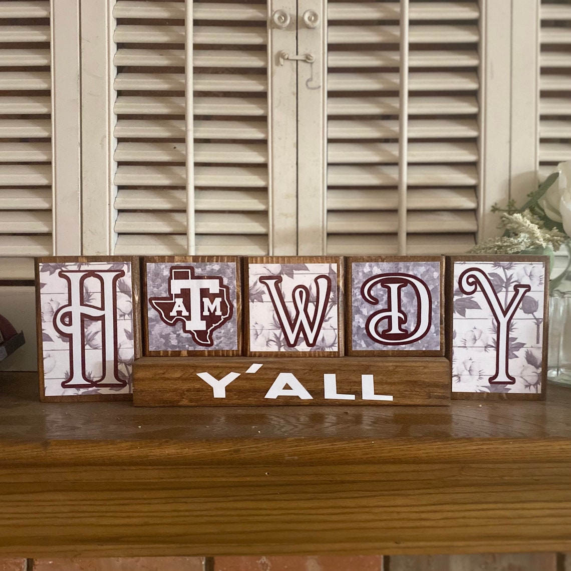 Aggie Spirit Wood Blocks reversible - Etsy