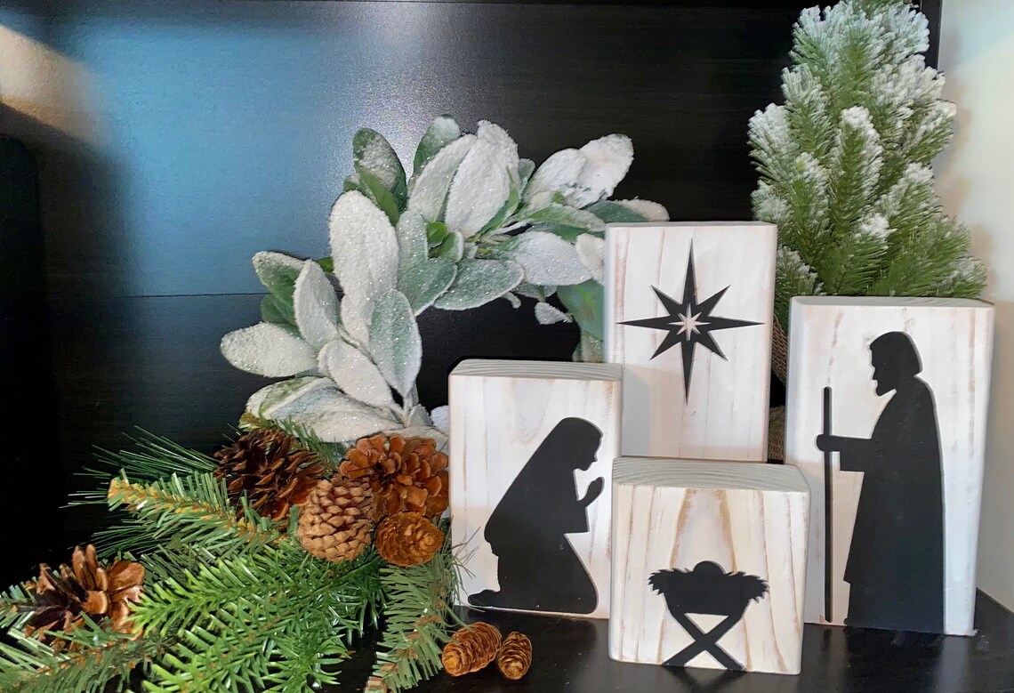 Nativity Wood Blocks - Etsy