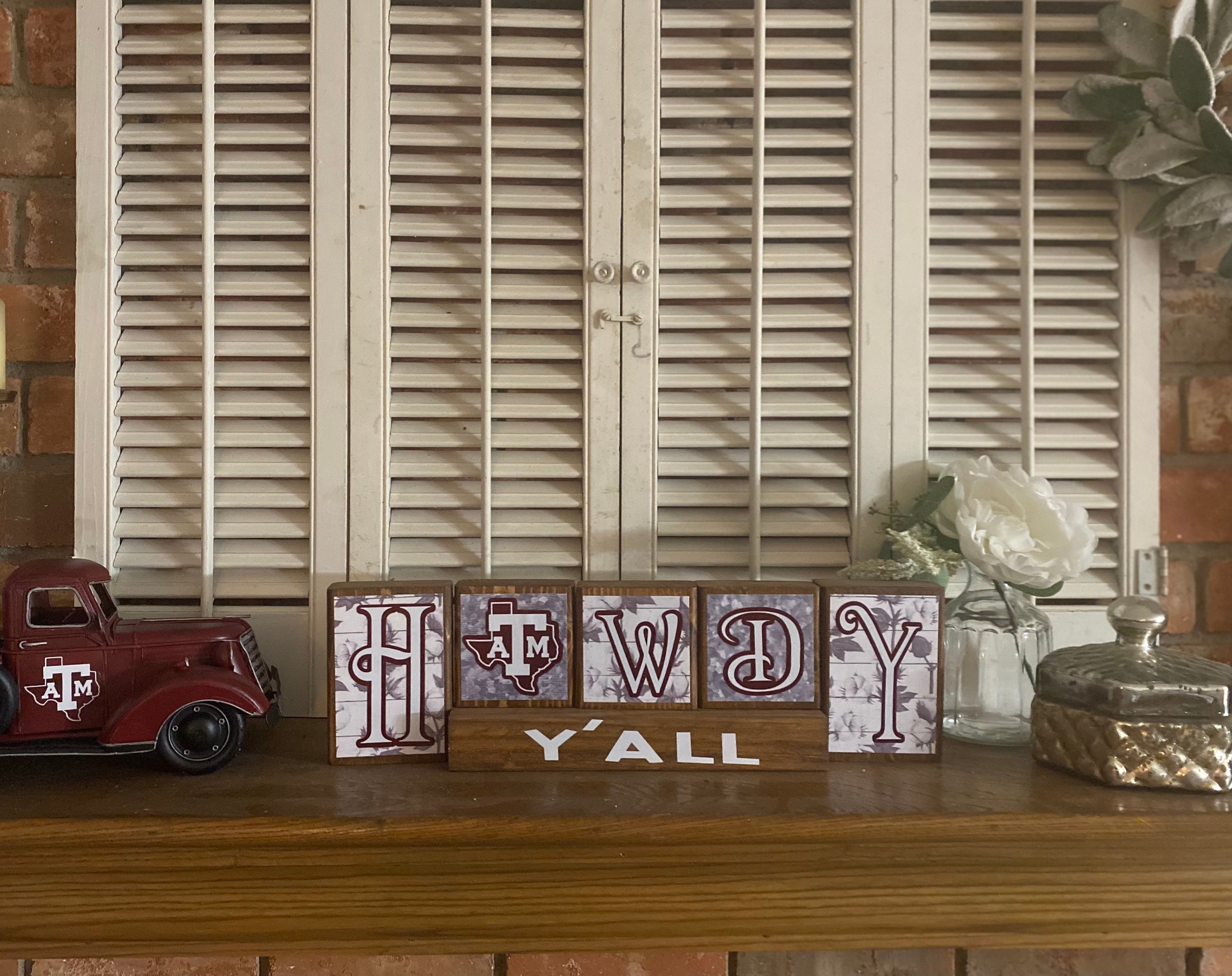 Aggie Spirit Wood Blocks reversible - Etsy