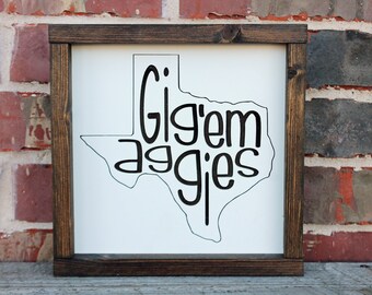 Gig Em Aggies Sign - Etsy