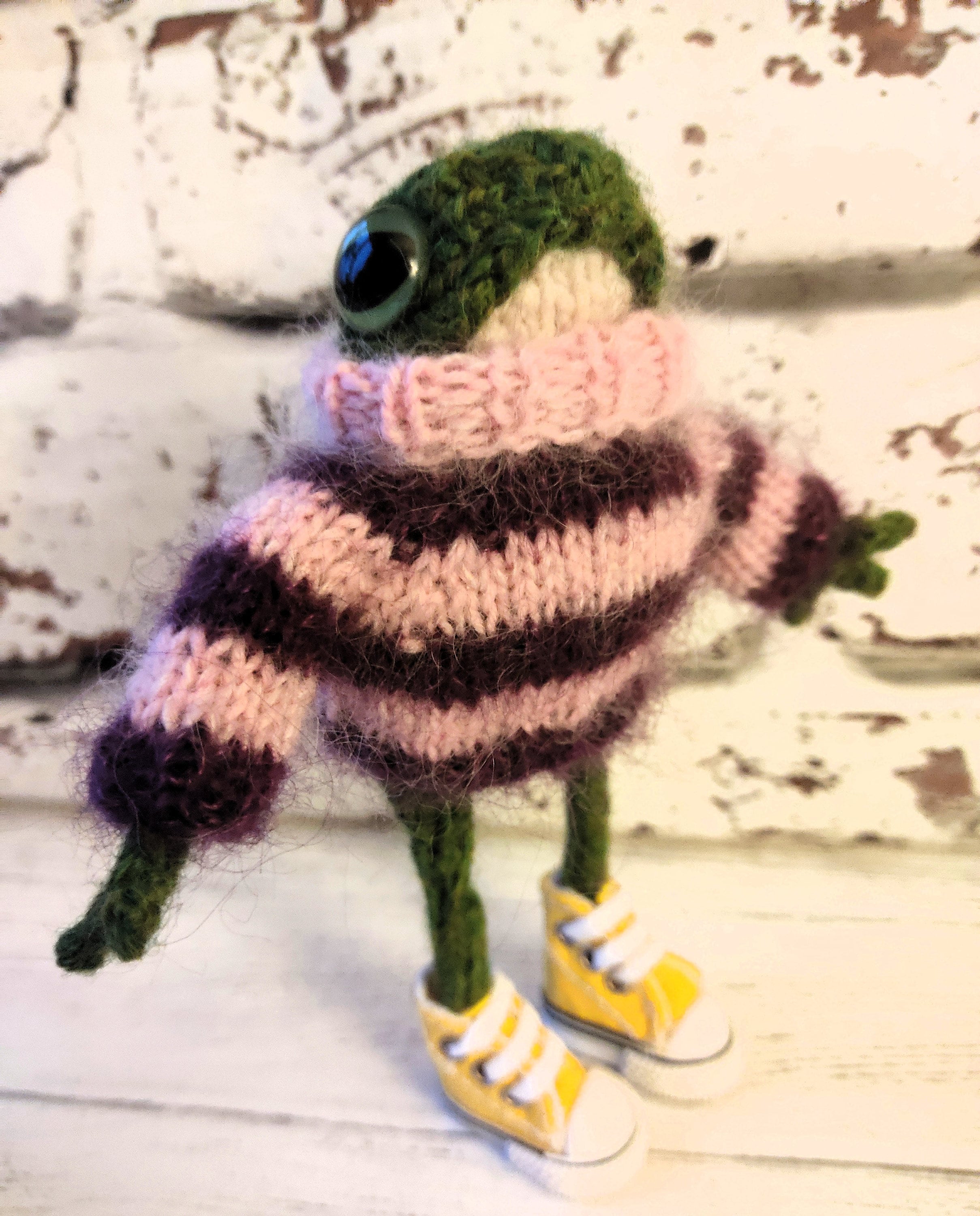 Knitted to Order You Choose the Colours Hand Knitted Frog, Collectable ...
