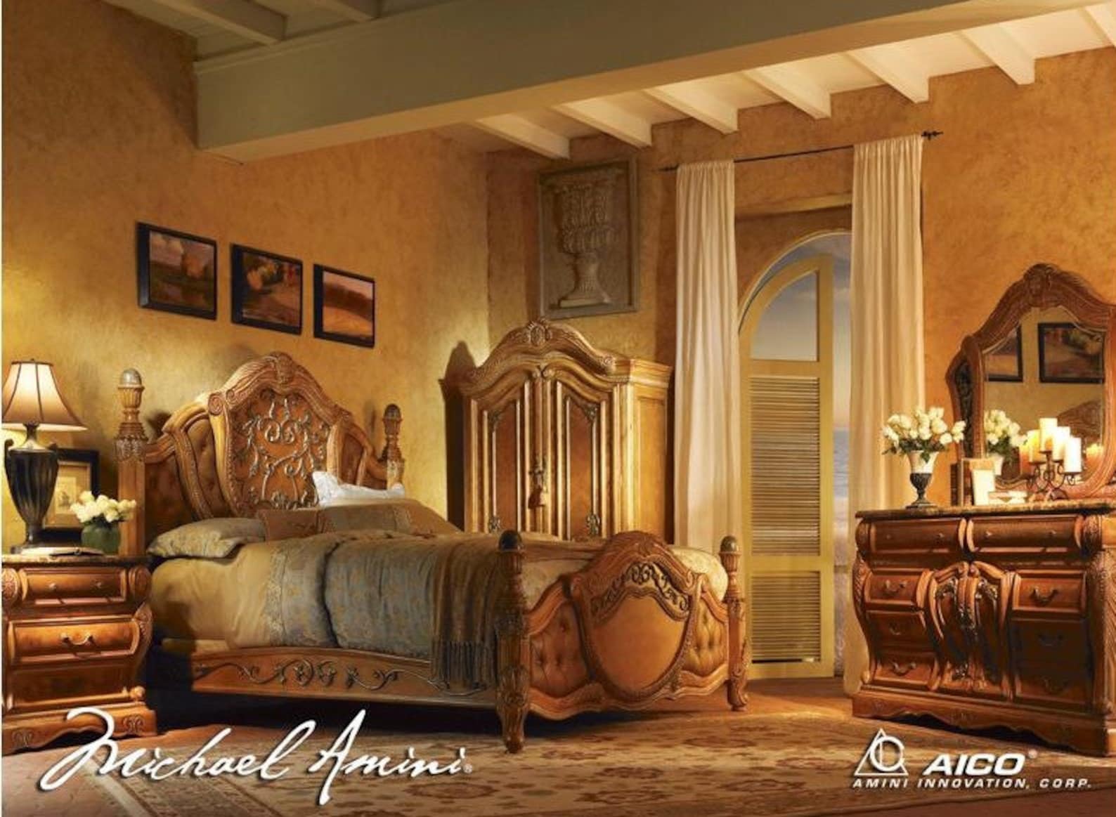 AICO by Michael Amini Trevi King Size Bedroom Set - Etsy