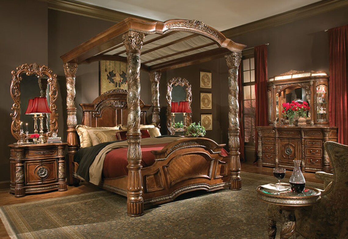 AICO by Michael Amini Villa Valencia 5PC King Size Bedroom Set - Etsy