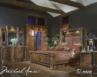 AICO by Michael Amini Monte Carlo 5PC King Size Bedroom Set - Etsy