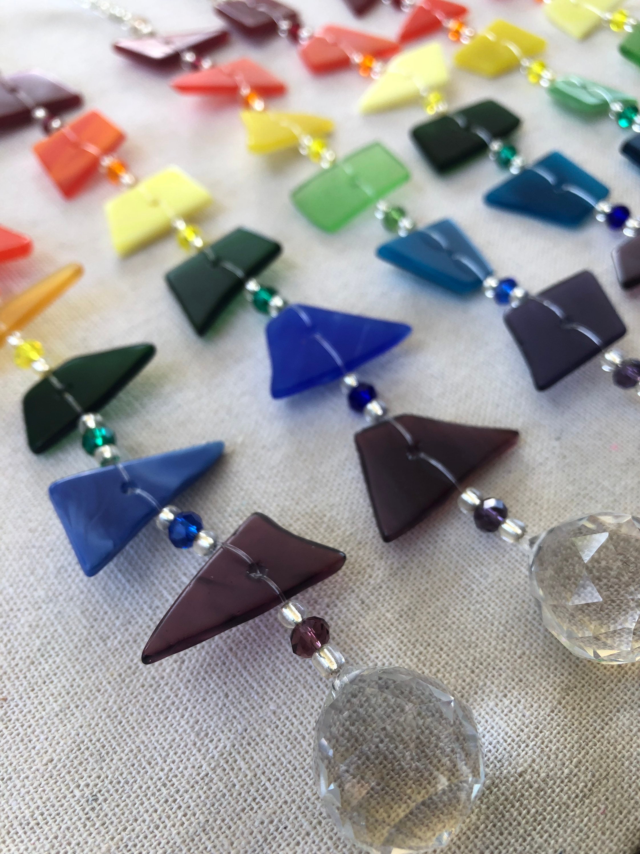 Stained Glass Rainbow Handmade Rainbow Chain Window Decor - Etsy