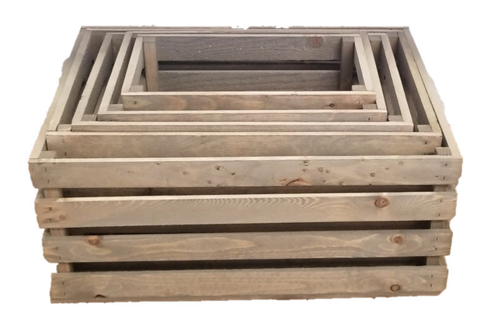 Nested Wood Crate 5 Piece, Rustic Stain or Natural/unfinished - Etsy