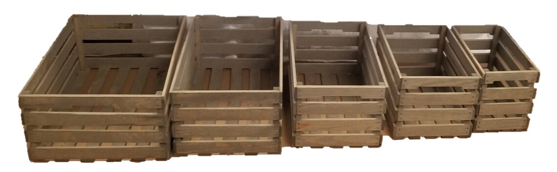 Nested Wood Crate 5 Piece, Rustic Stain or Natural/unfinished - Etsy