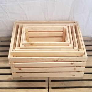 Nested Wood Crate 5 Piece, Rustic Stain or Natural/unfinished - Etsy