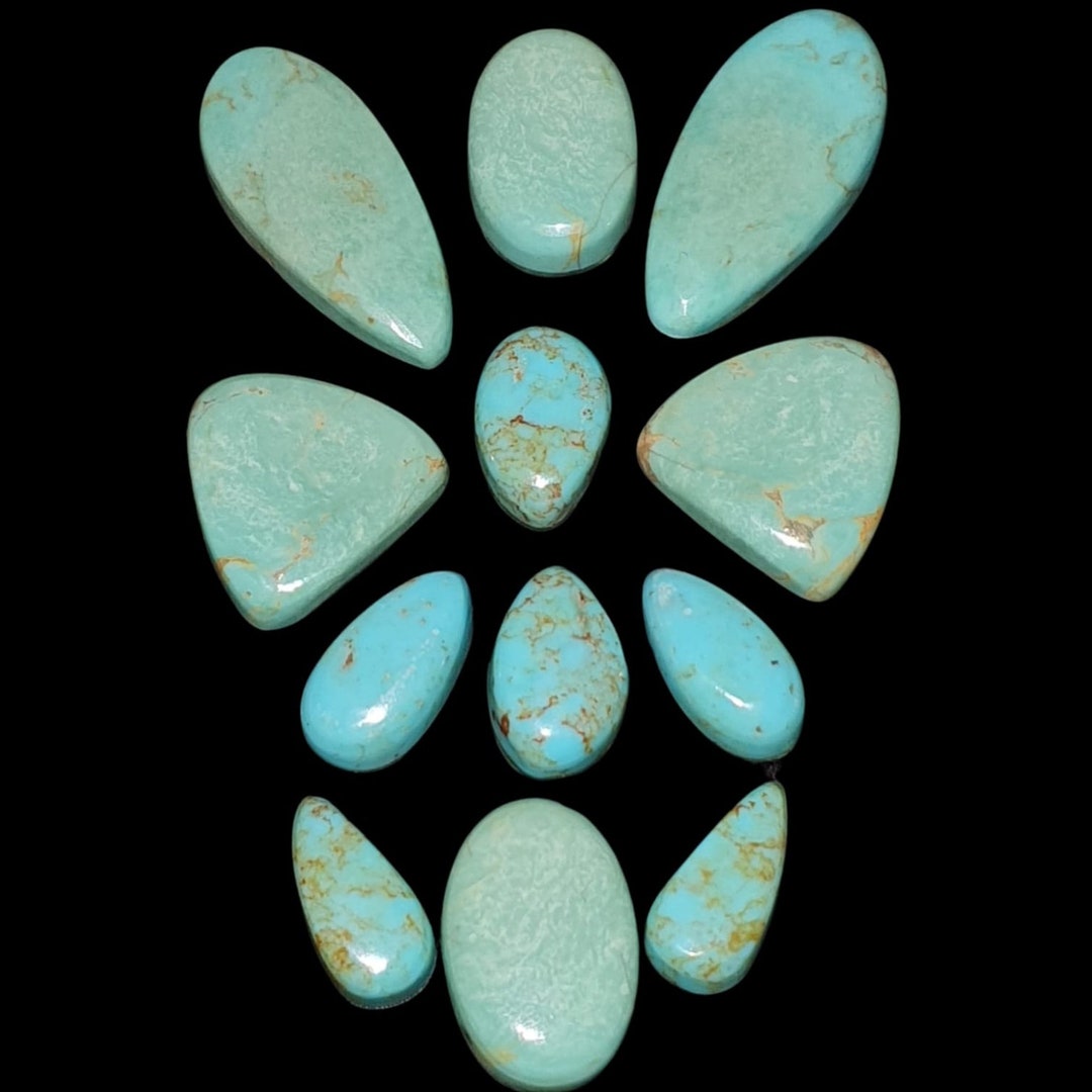 Vintage Tyrone Turquoise Matching Pair Doublet Cabochons, Turquoise ...