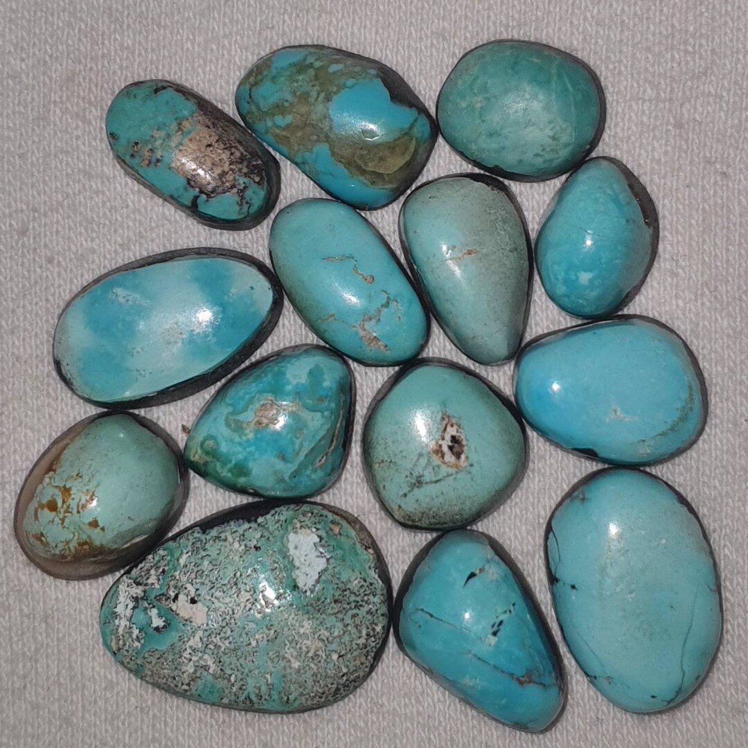 Vintage Turquoise From Pilot Mountain Mine, Cut By, Native American ...