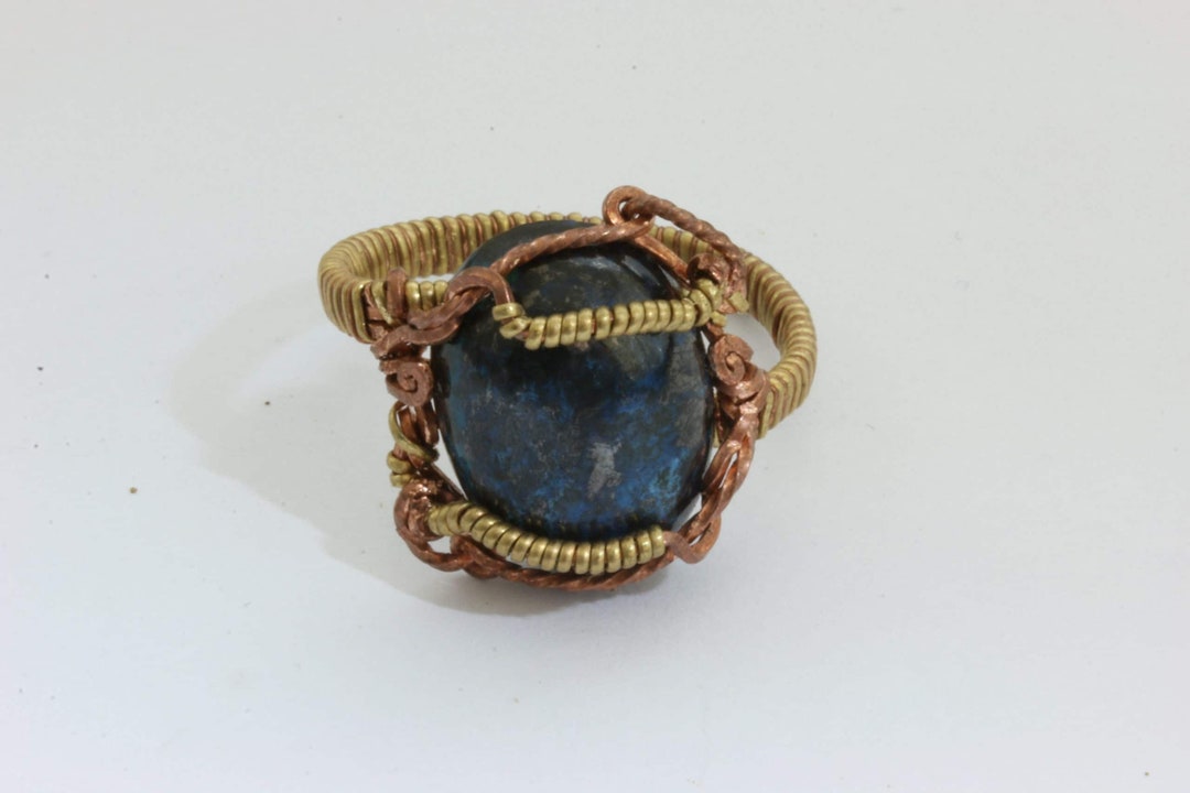Eilat Stone Ring, King Solomon Stone Jewelry, Handmade Wire Wrapped ...