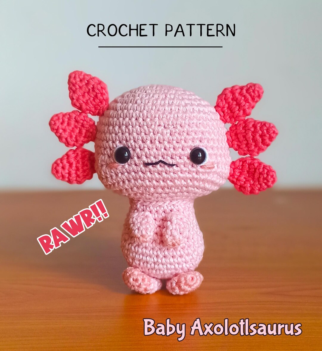 Baby Axolotl Crochet Pattern – Easy Amigurumi PDF Tutorial | Cute ...