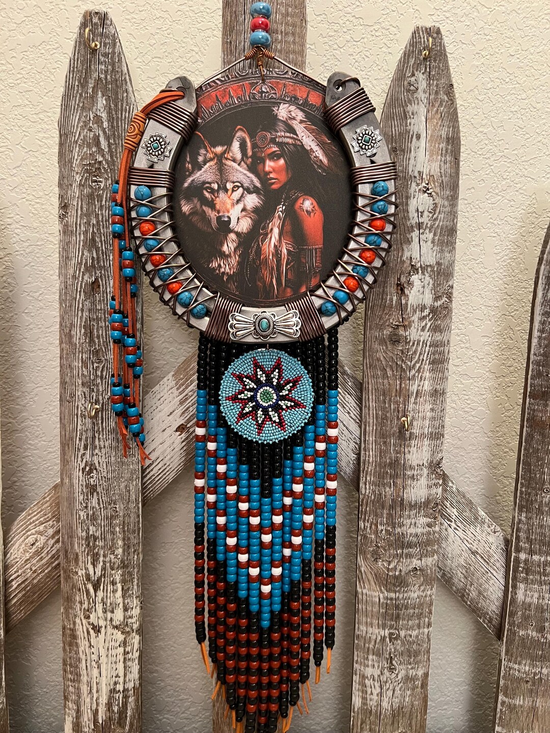 Native American Decor - Native Indian Wall Art - Wolf Decor - Indian ...