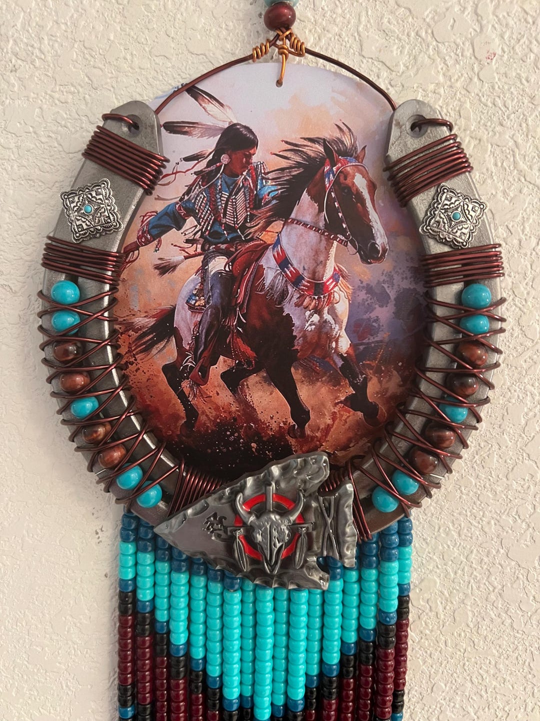 Native Indian Wall Hanging Native American Decor Indian War Pony Indian ...