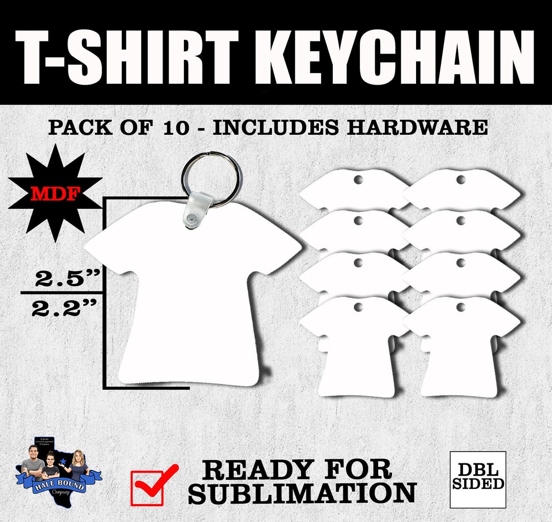 T-shirt Shape Keychain Sublimation Blanks, Set of 10 , Free Shipping ...