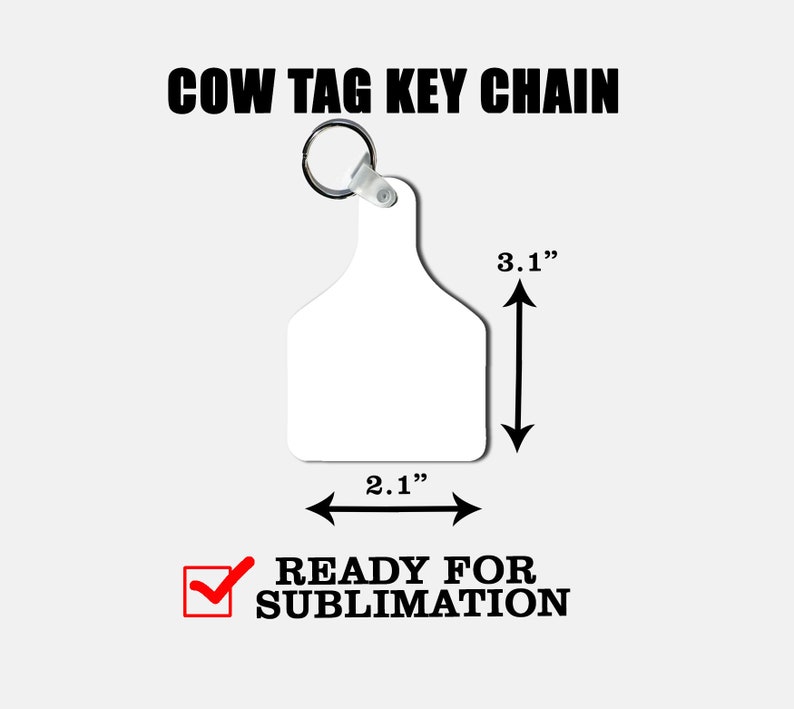 Cow Tag MDF Key Chain BLANK 4 SUBLIMATION Set of 10 Key | Etsy