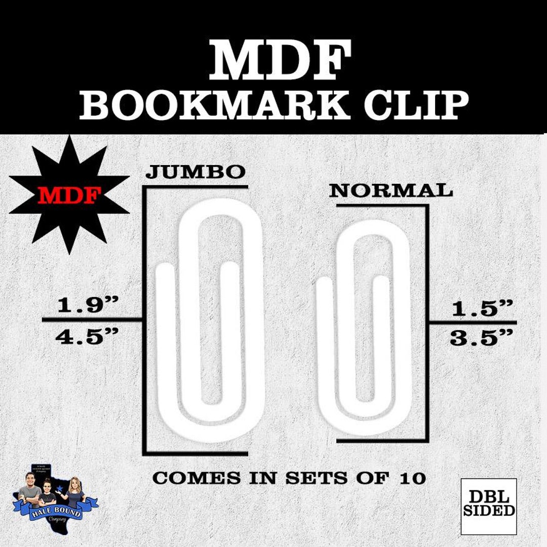 MDF JUMBO GIANT Paperclip Bookmark Clip - Blank for Sublimation, Set of ...