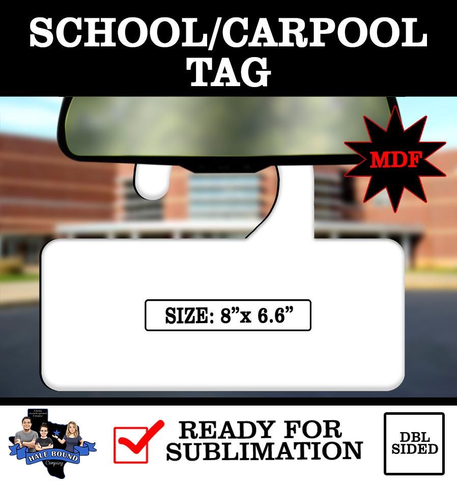 Sublimation Carpool Name Blank | Car Line Name Tag | Car Rider Tag ...