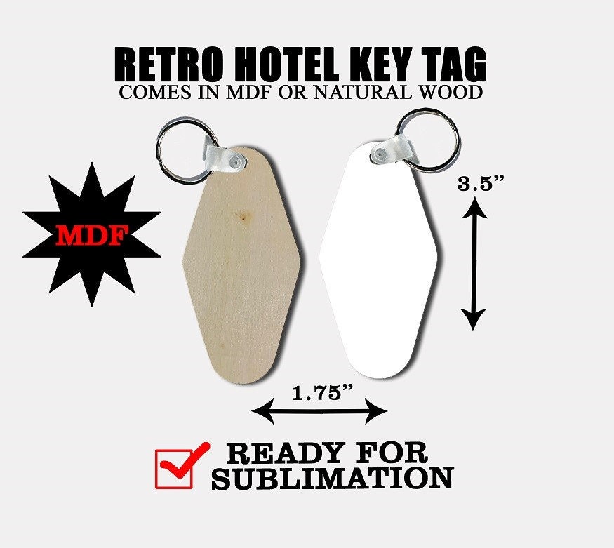 Retro Hotel Key Tags – BLANK 4 SUBLIMATION - Set of 10 Key Chains - Etsy
